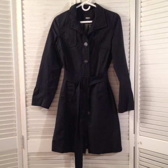 Mossimo Supply Co. | Jackets & Coats | Mossimo Small Lined Black Belted ...